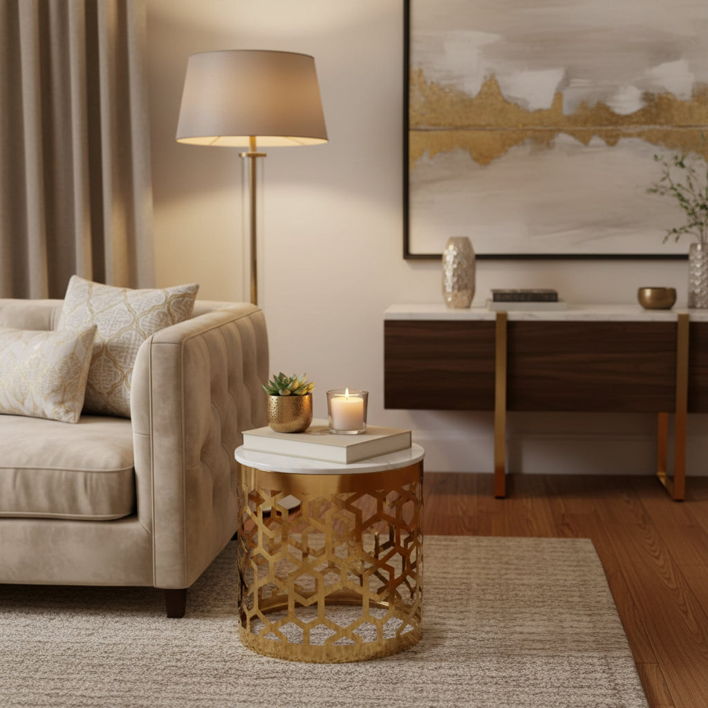 Coffee Table 3pc Gold | Makoya Home Pinetown